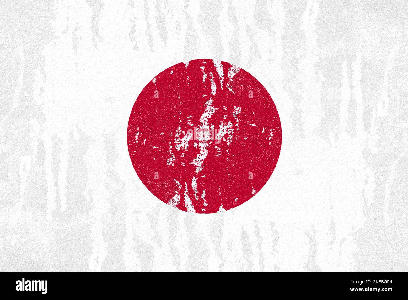 Japan flag painted on old distressed concrete wall background Stock ...