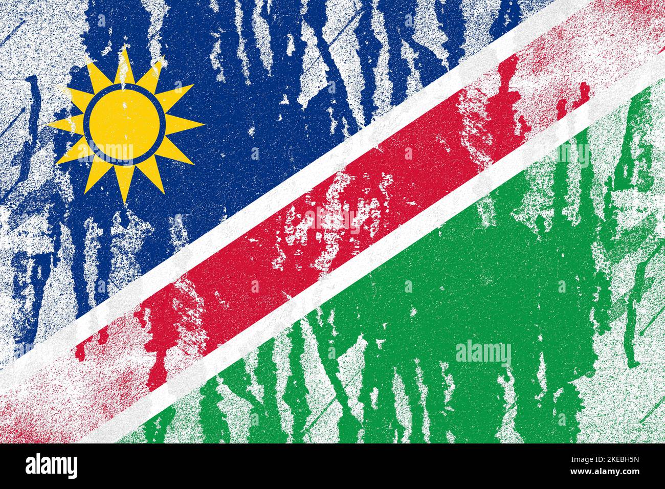 Namibia flag painted on old distressed concrete wall background Stock ...