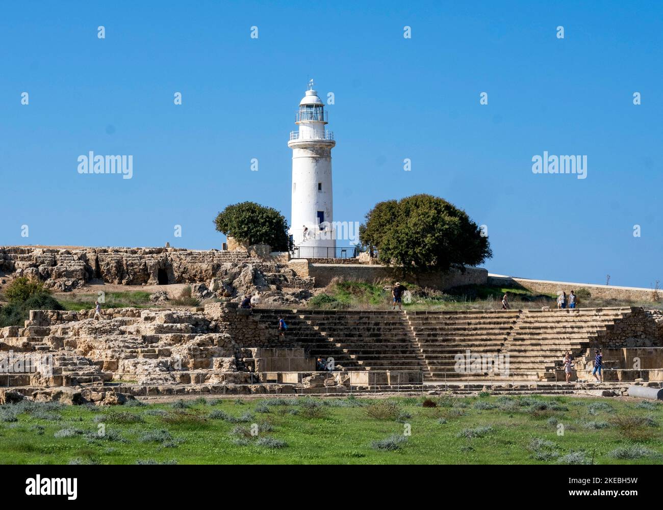 Ancient odeon and lighthouse within the Paphos Archaeological Site ...