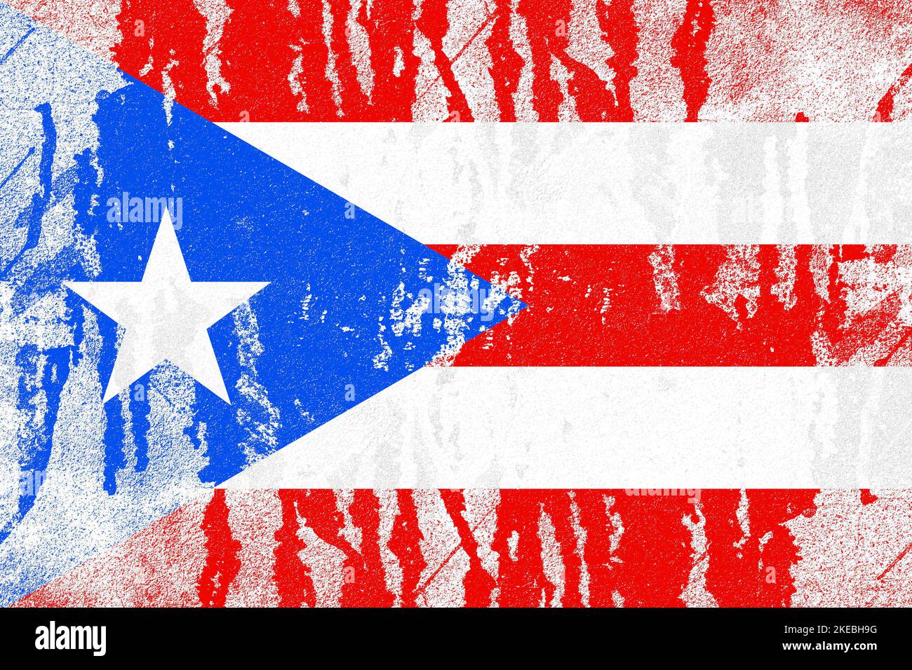 Puerto rico flag painted on old distressed concrete wall background ...