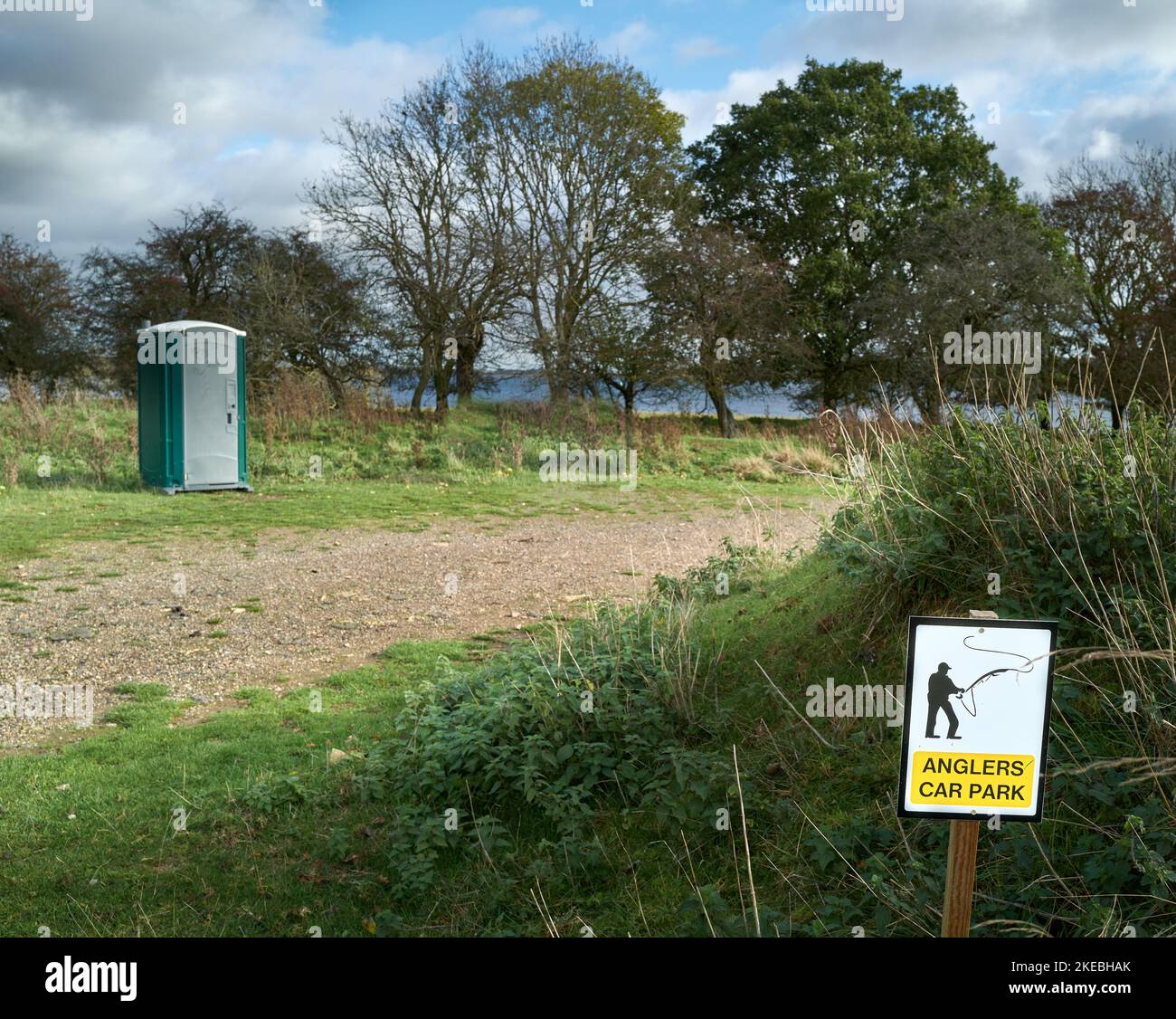 Sign for an angler's car park in an english country park Stock Photo ...