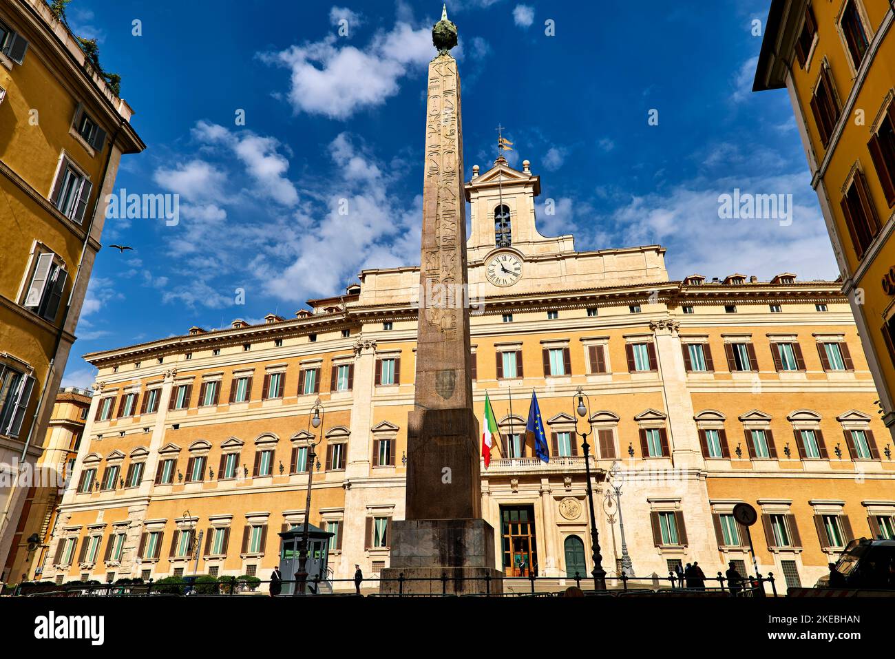Rome Lazio Italy. The Palazzo Montecitorio is a palace seat of the ...