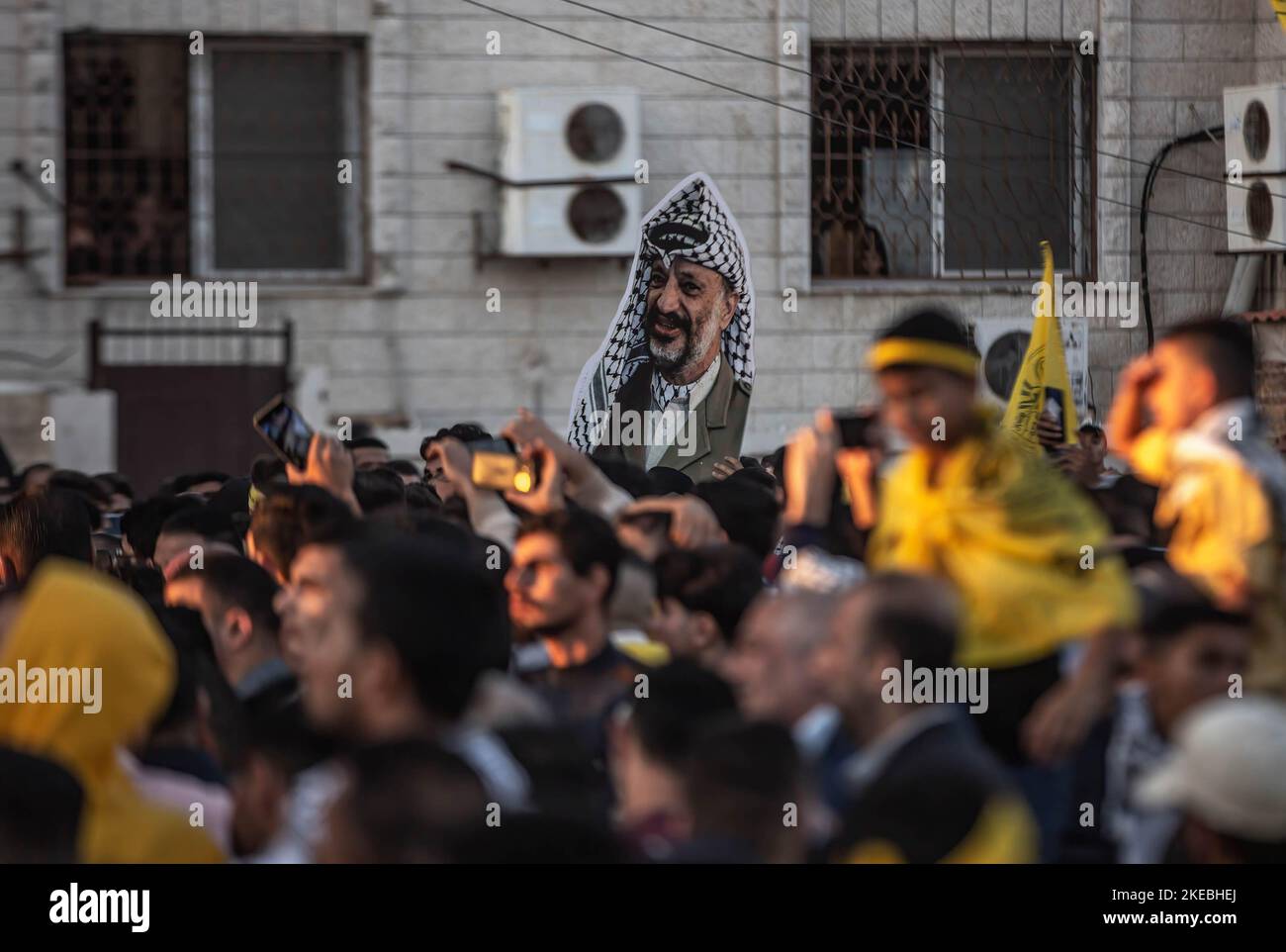 Gaza, Palestine. 10th Nov, 2022. Supporters of the Palestinian Fatah ...