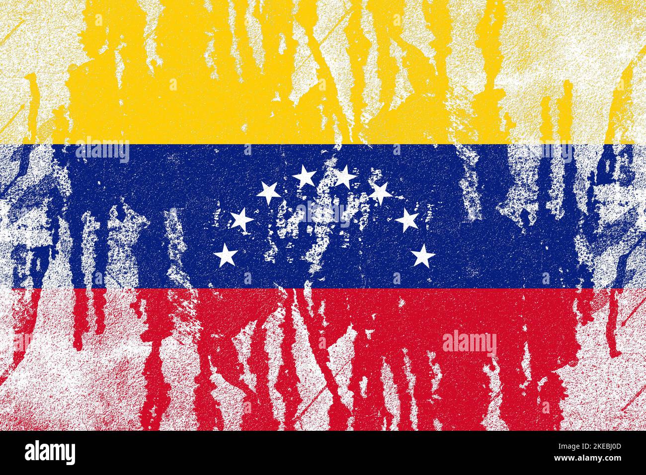 Venezuela flag painted on old distressed concrete wall background Stock ...