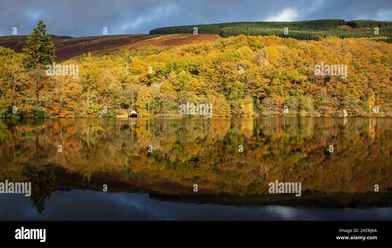 Autumn colours at Loch Ard Stock Photo - Alamy