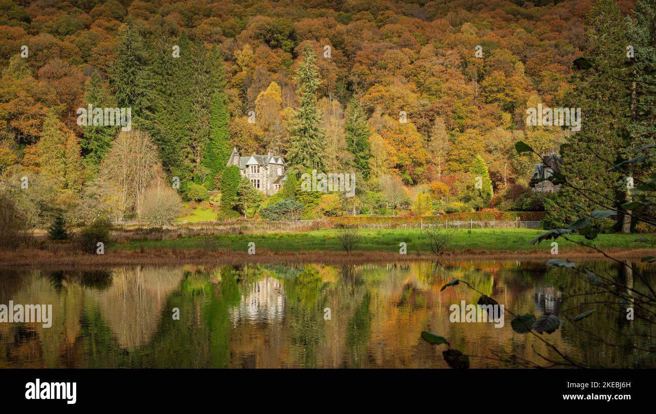 Autumn colours at Loch Ard Stock Photo - Alamy