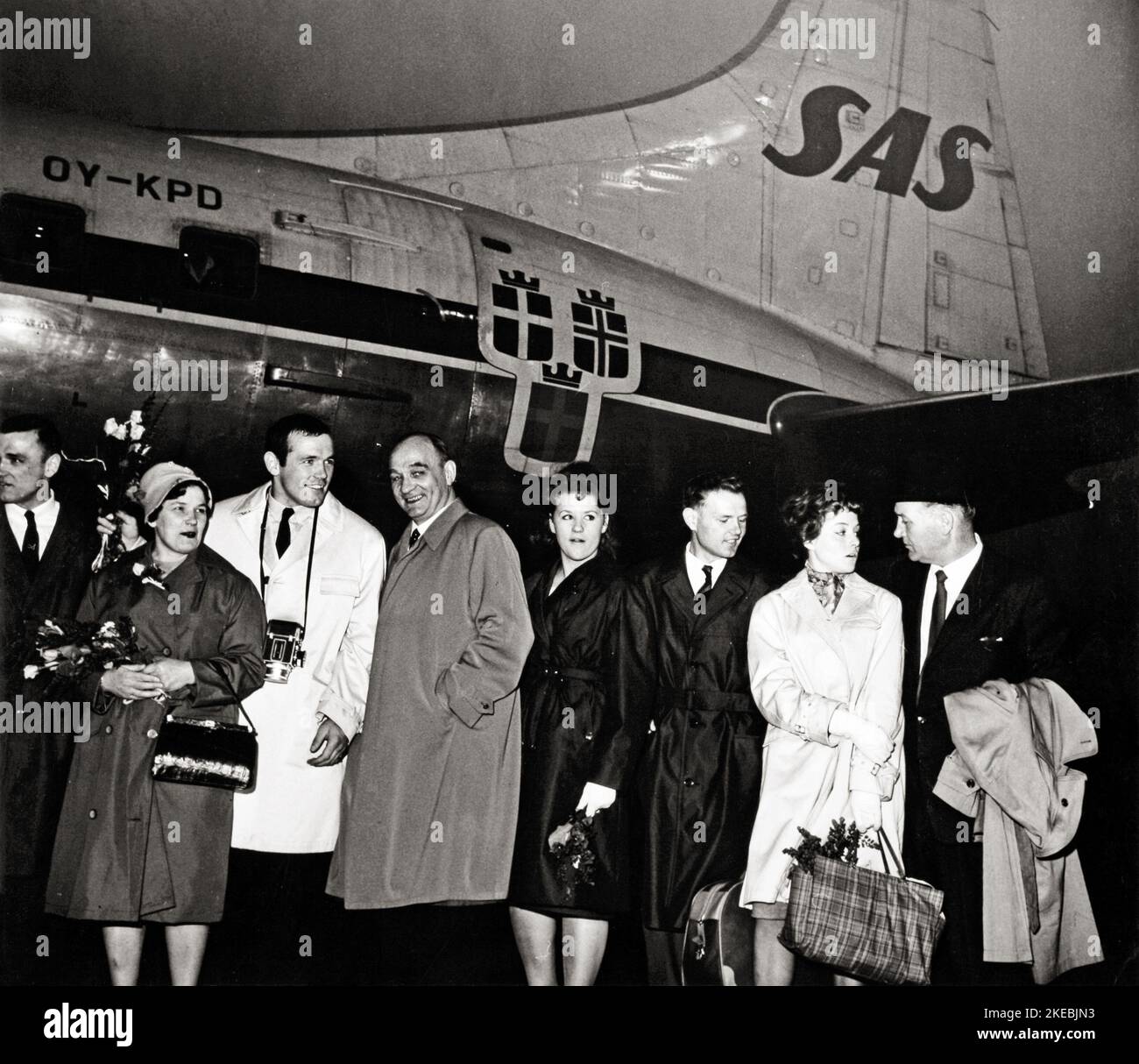 Thrid from left Ingemar Johansson and the promotor Edwin Ahlqvist 1950s ...
