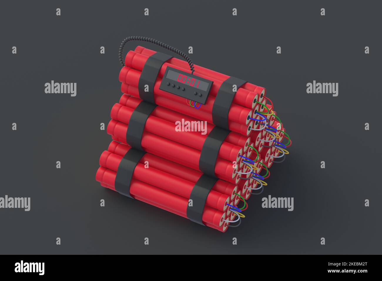 Stack of dynamite bombs with digital timer. Countdown and deadline. 3d ...