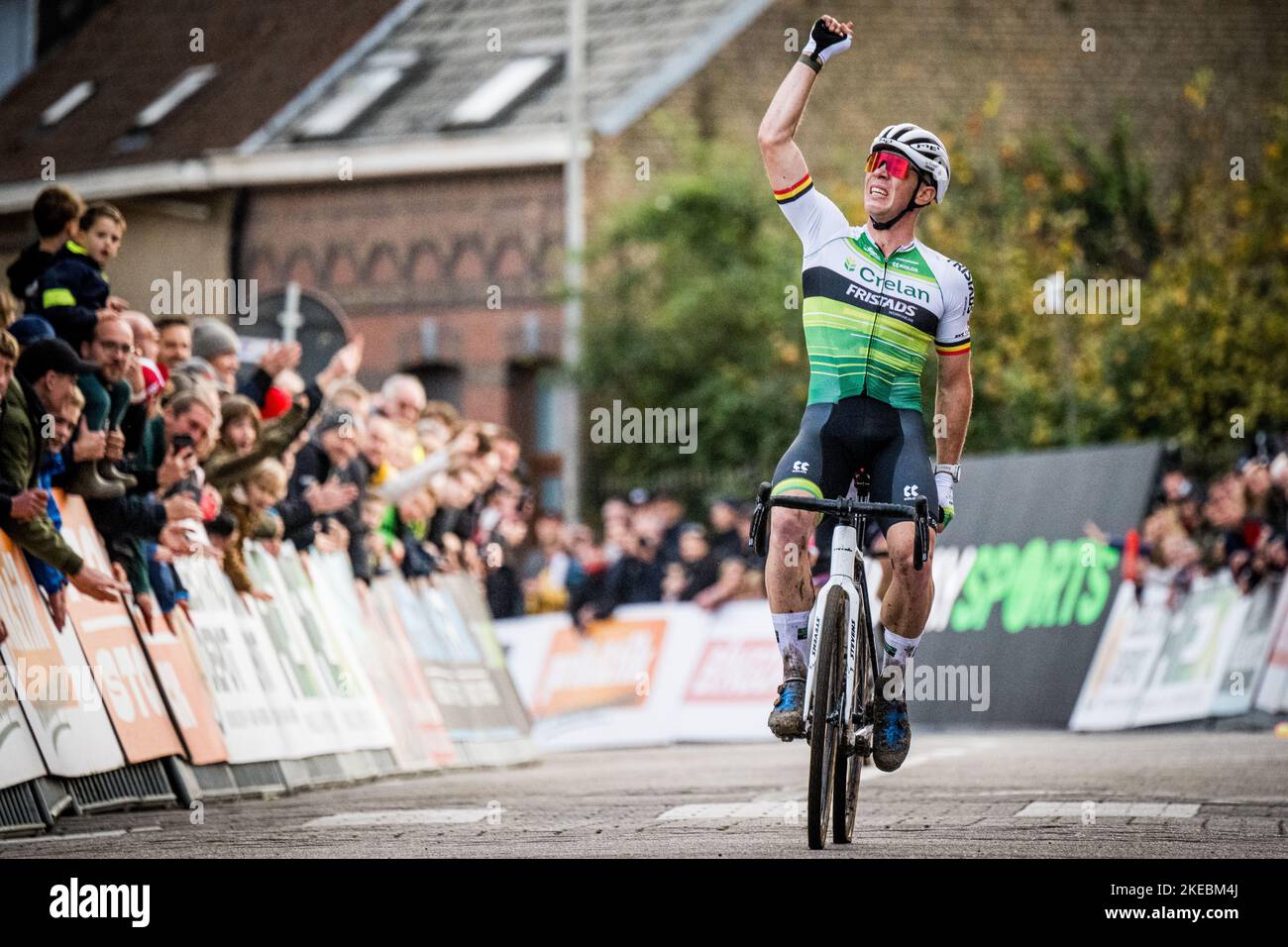 Niel, Belgium, 11 November 2022, Belgian Laurens Sweeck celebrates as ...