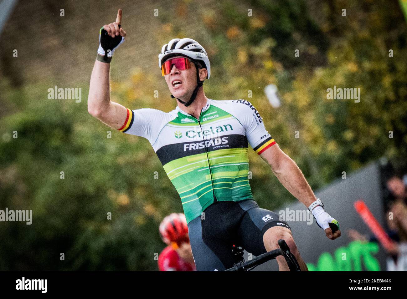 Niel, Belgium, 11 November 2022, Belgian Laurens Sweeck celebrates as ...