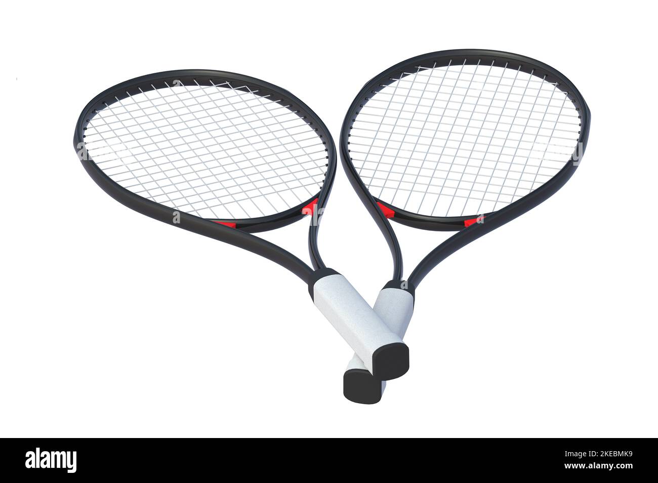 Pair of tennis racquets isolated on white background. Sports equipments ...