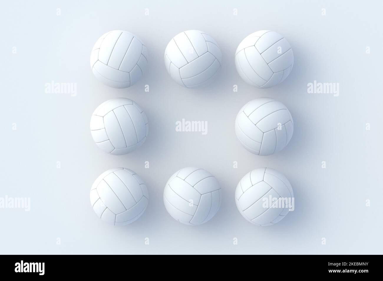 Volleyball balls in form of square on white background. Sports ...
