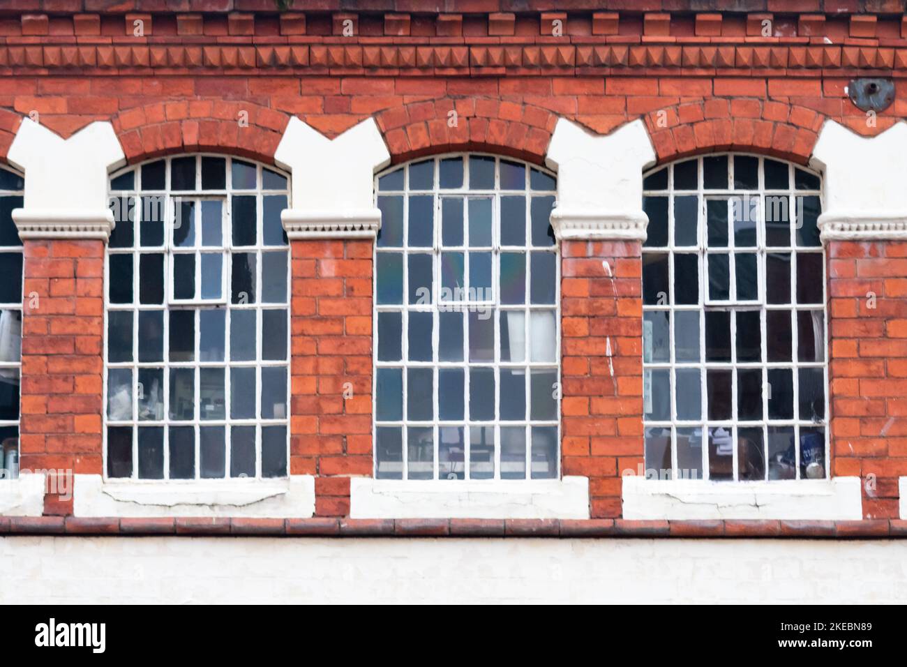 Windows and brickwork in the Jewellery Quarter, Birmingham, UK Stock ...
