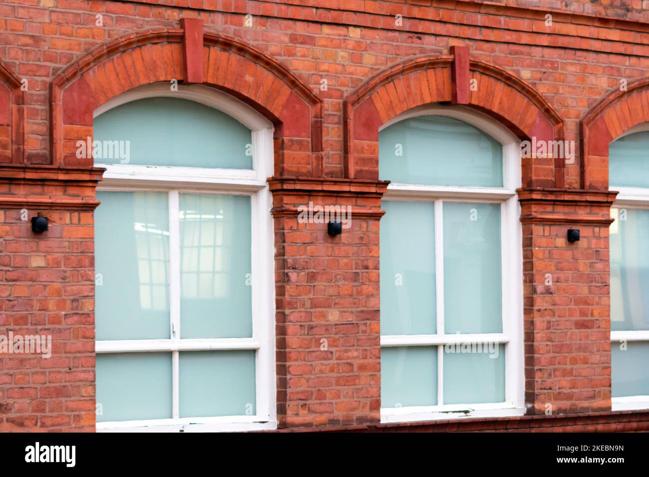 Windows and brickwork in the Jewellery Quarter, Birmingham, UK Stock ...