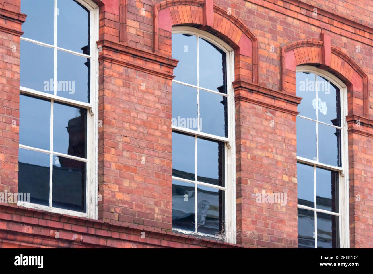 Windows and brickwork in the Jewellery Quarter, Birmingham, UK Stock ...