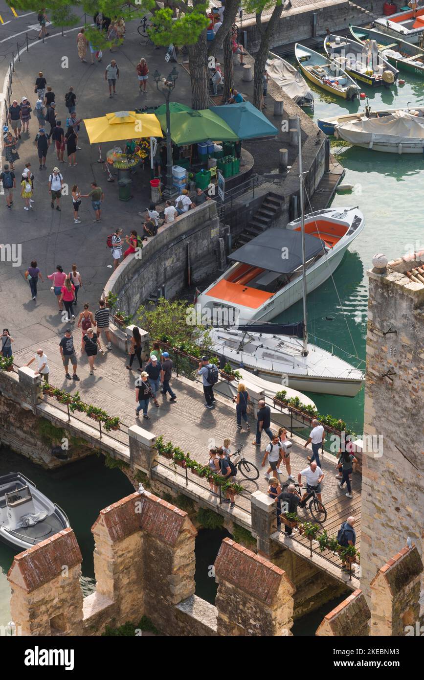Sirmione bridge view people hi-res stock photography and images - Alamy