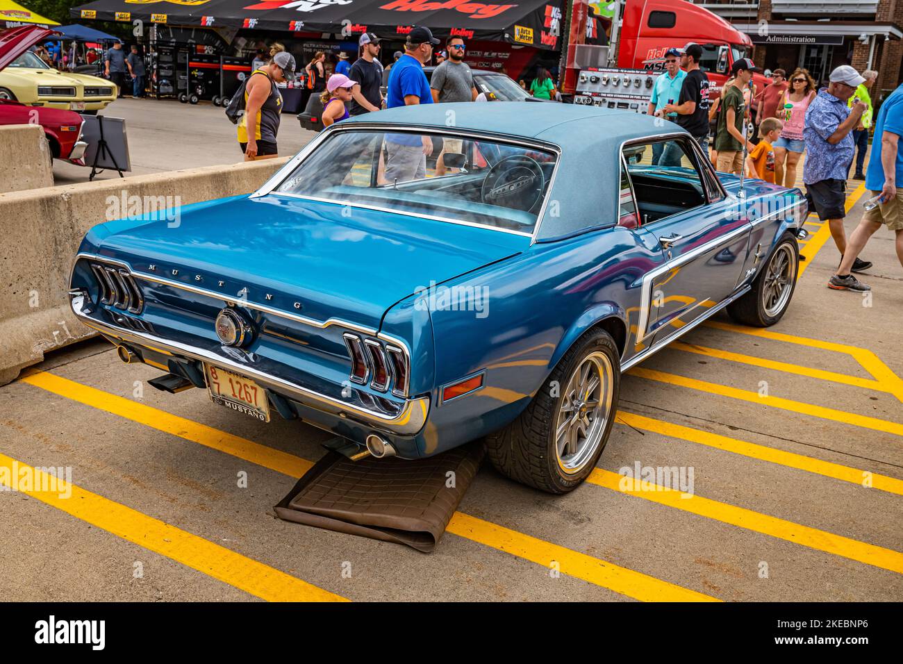 Des Moines, IA - July 02, 2022: High perspective rear corner view of a ...