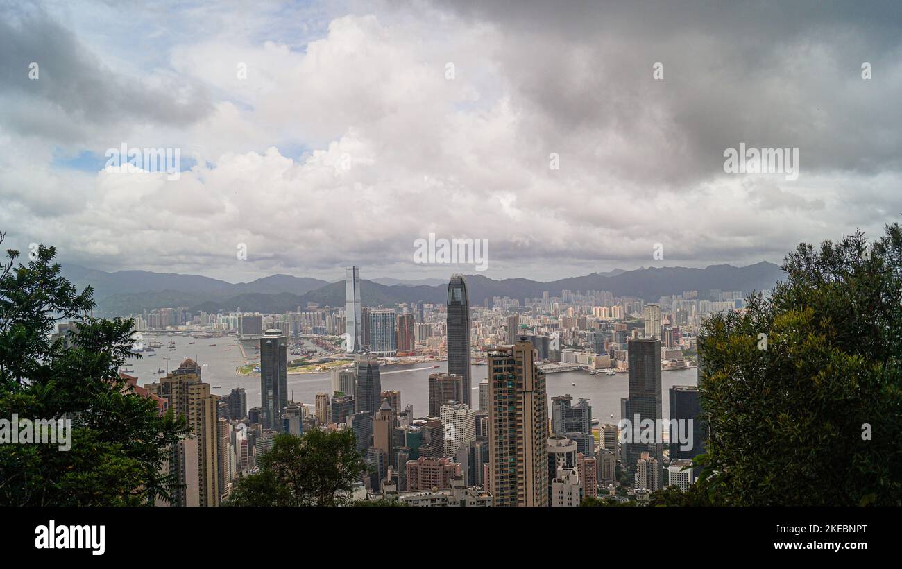 Horizontal view of Hong Kong Scene Stock Photo - Alamy
