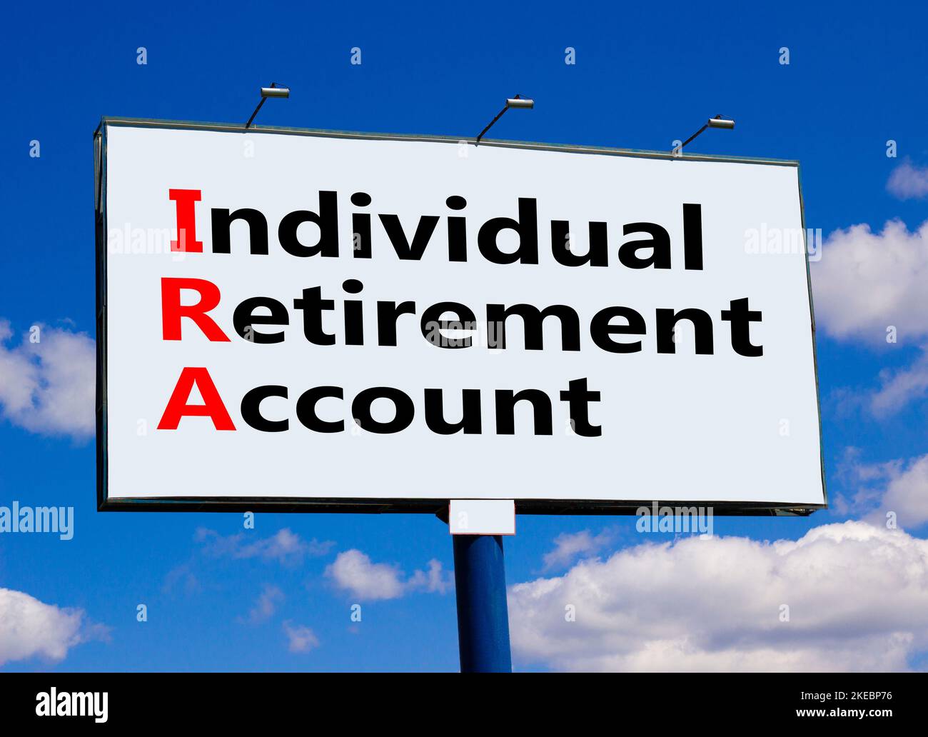 IRA individual retirement account symbol. Concept words IRA individual ...
