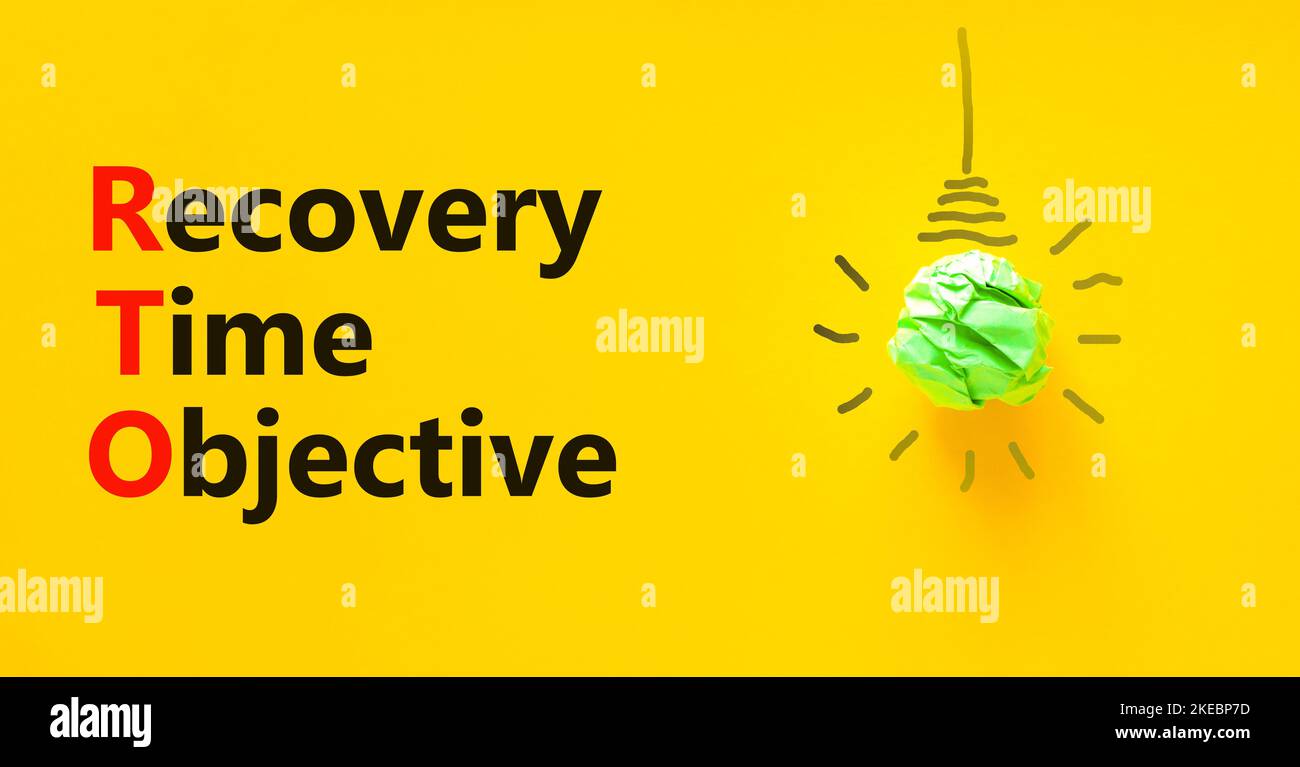 RTO recovery time objective symbol. Concept words RTO recovery time ...