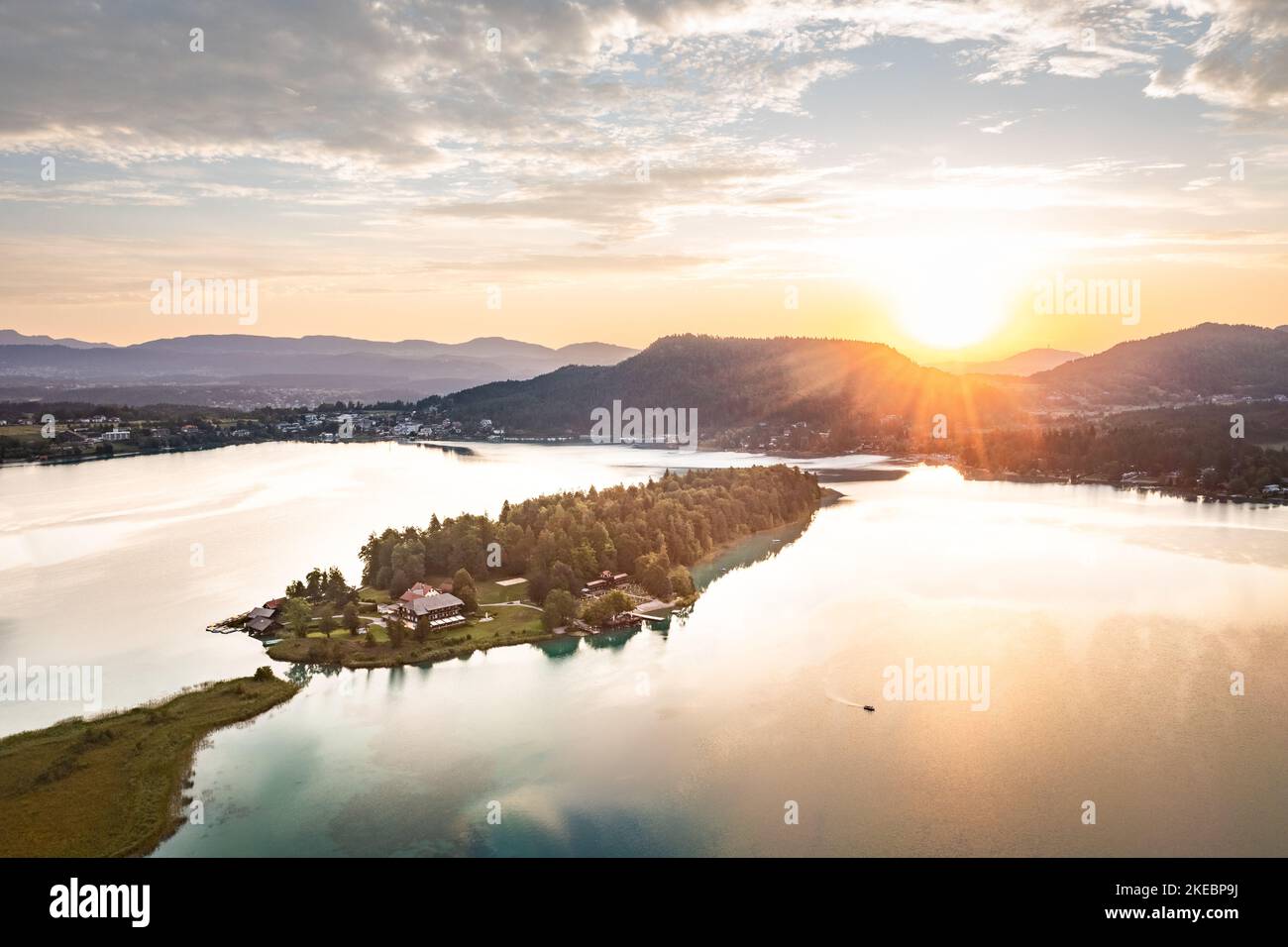 Aerial view of lake Faaker See in Carinthia, Austria Stock Photo - Alamy