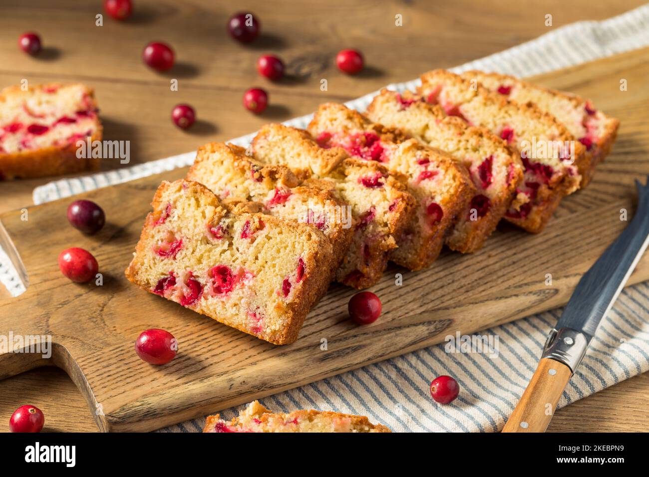 Homemade Holiday Cranberry Bread Cut in Slices Stock Photo - Alamy
