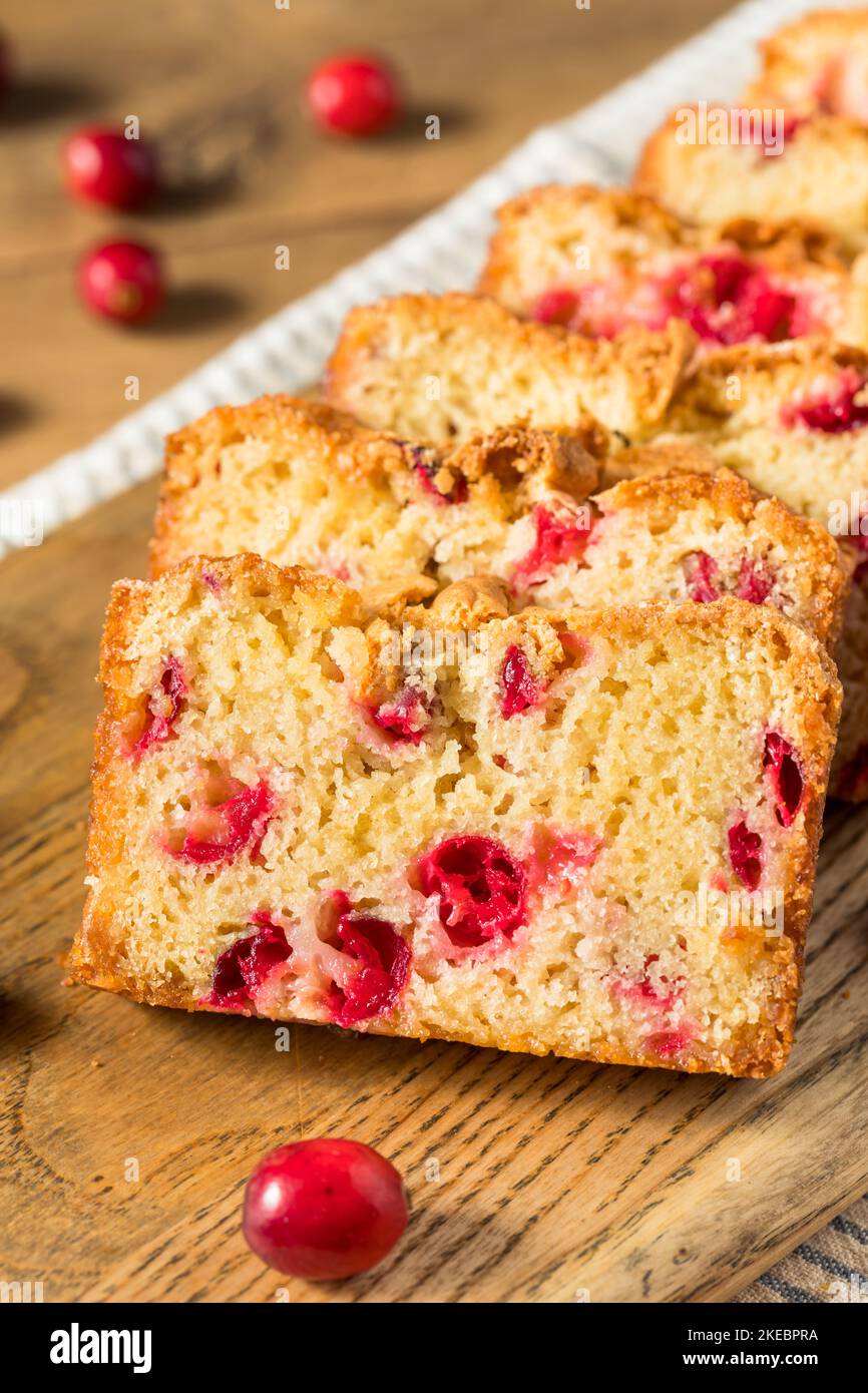 Homemade Holiday Cranberry Bread Cut in Slices Stock Photo - Alamy
