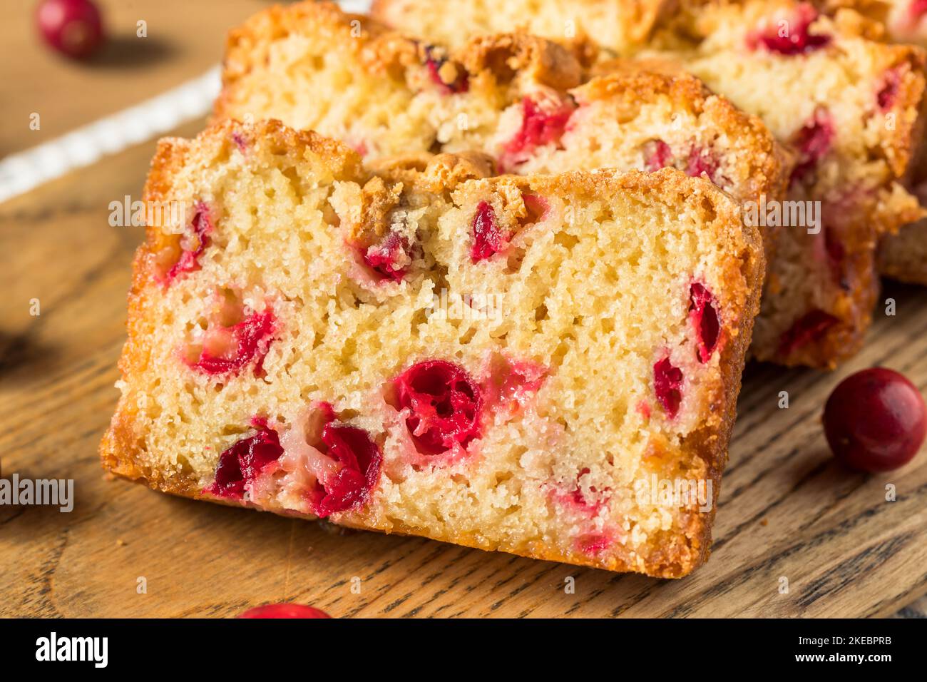 Homemade Holiday Cranberry Bread Cut in Slices Stock Photo - Alamy