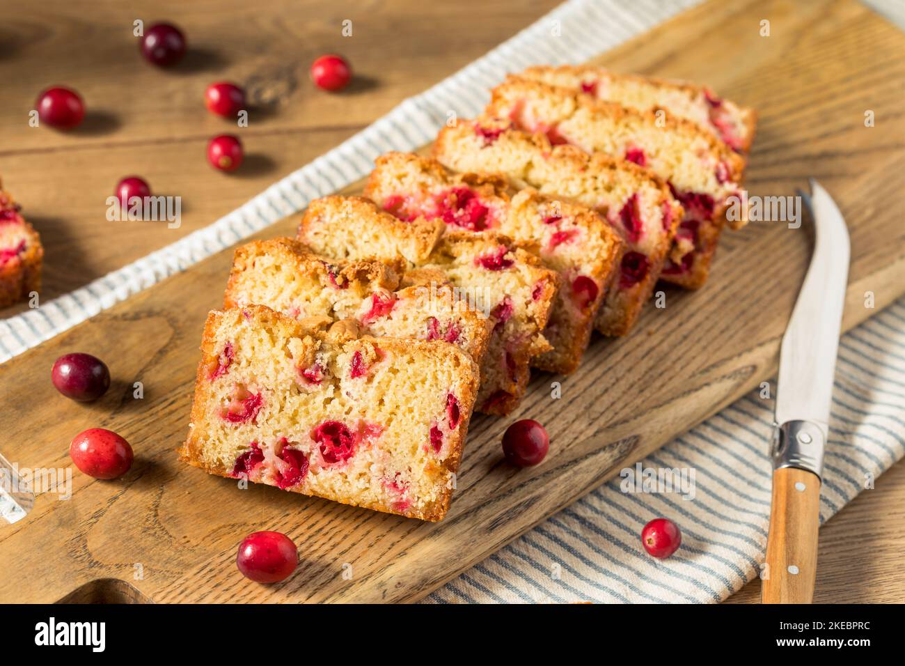 Homemade Holiday Cranberry Bread Cut in Slices Stock Photo - Alamy