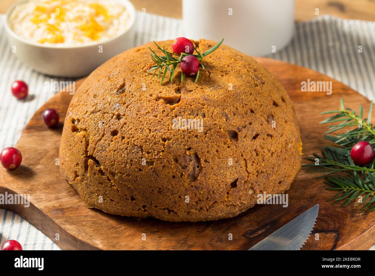 Homemade Christmas Figgy Pudding for the Holidays Stock Photo - Alamy