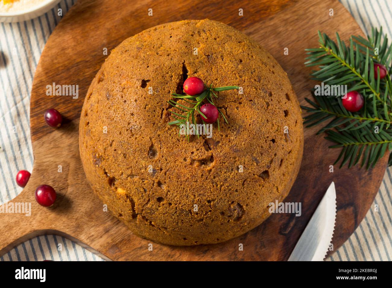 Homemade Christmas Figgy Pudding for the Holidays Stock Photo - Alamy