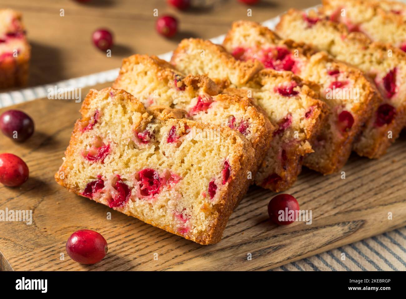 Homemade Holiday Cranberry Bread Cut in Slices Stock Photo - Alamy