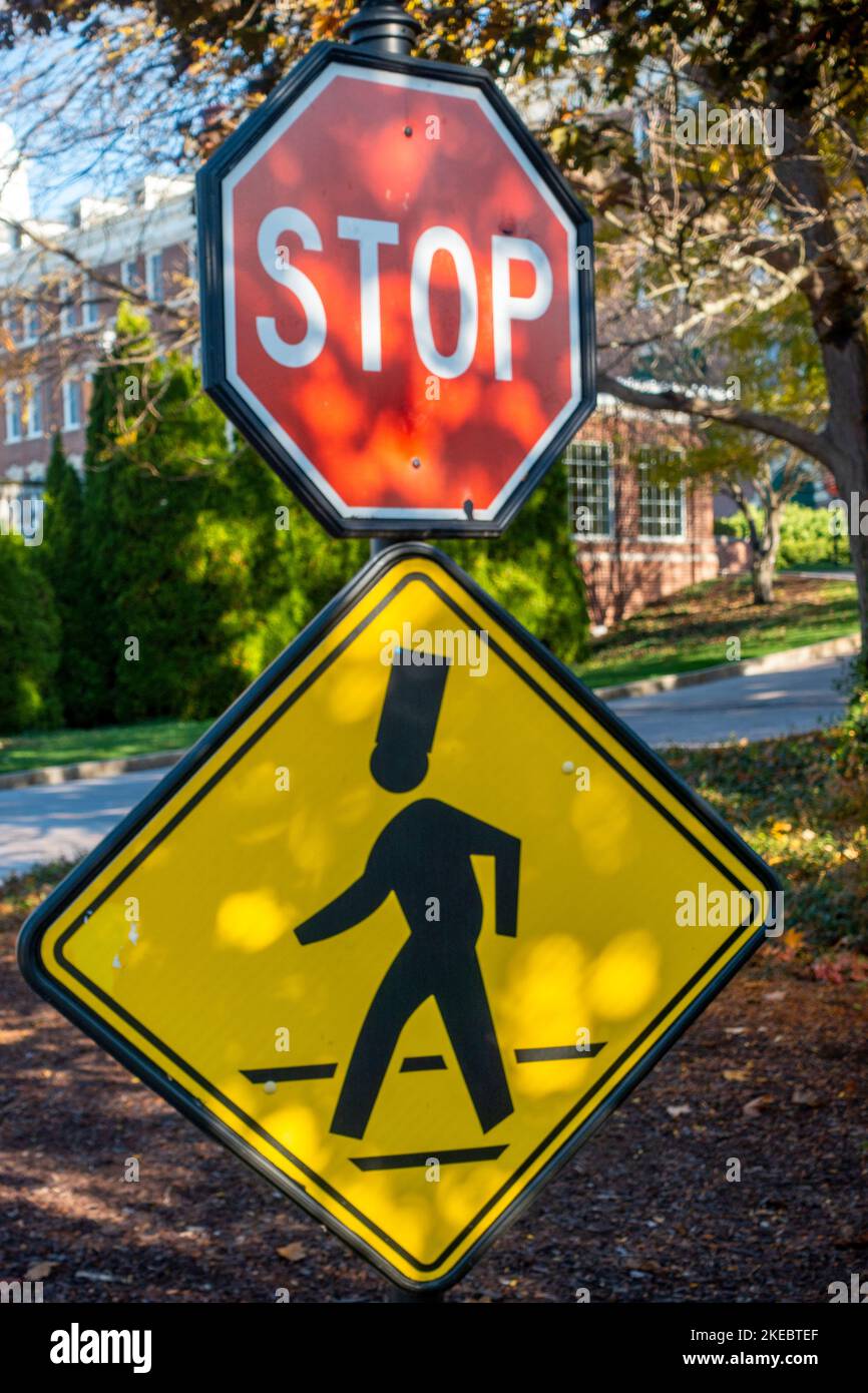Stop sign chef crossing walkway street hi-res stock photography and ...