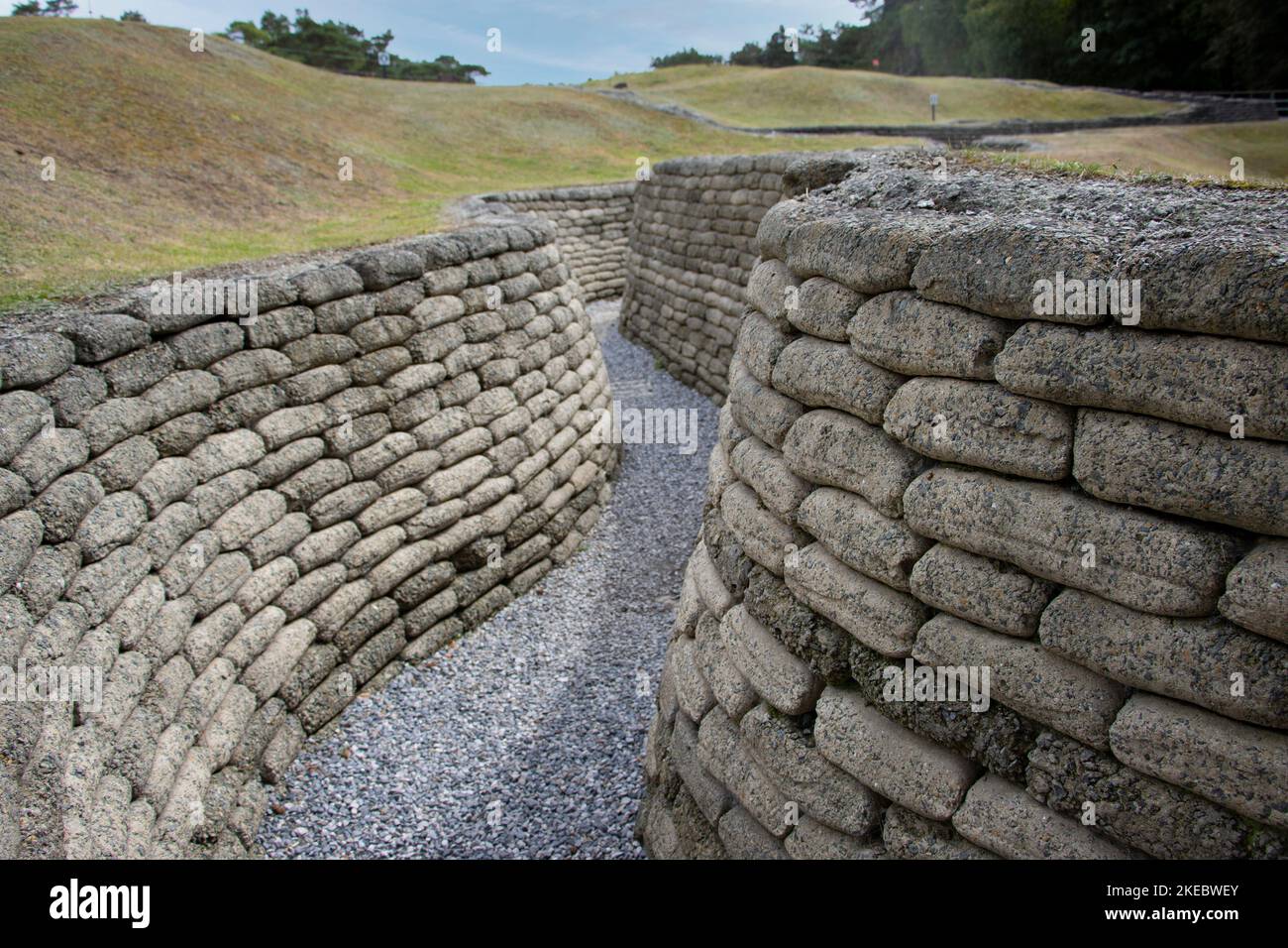 Canadian trenches near war memorial, Vimy Stock Photo - Alamy