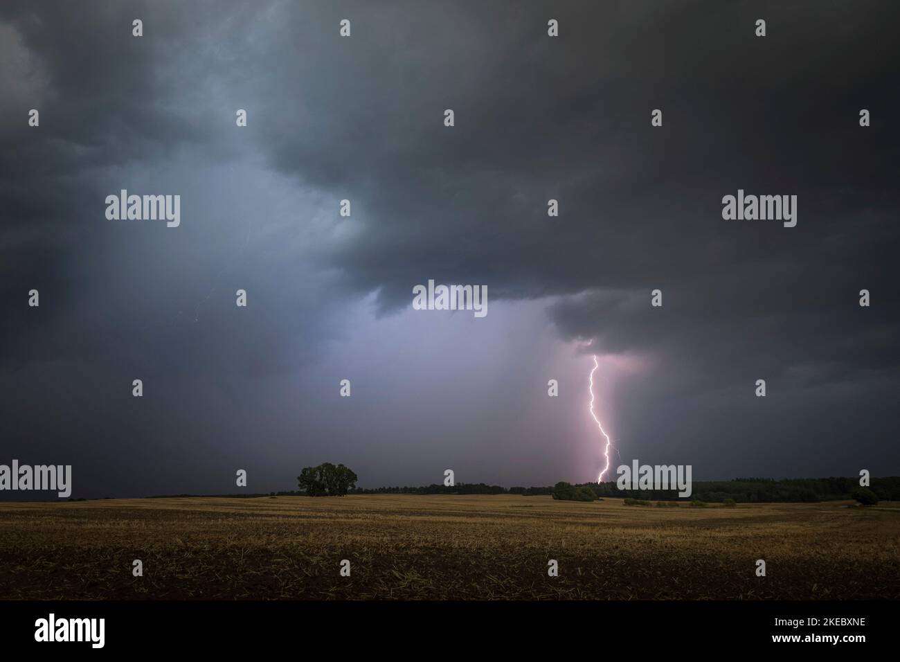 Earth lightning on a field Stock Photo - Alamy