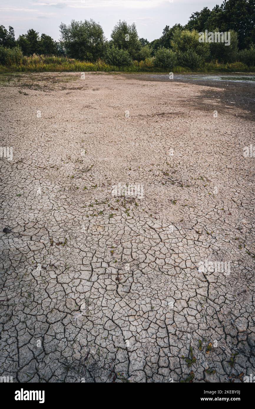 Drying up lake in Bavaria Germany from extreme weather and summer ...