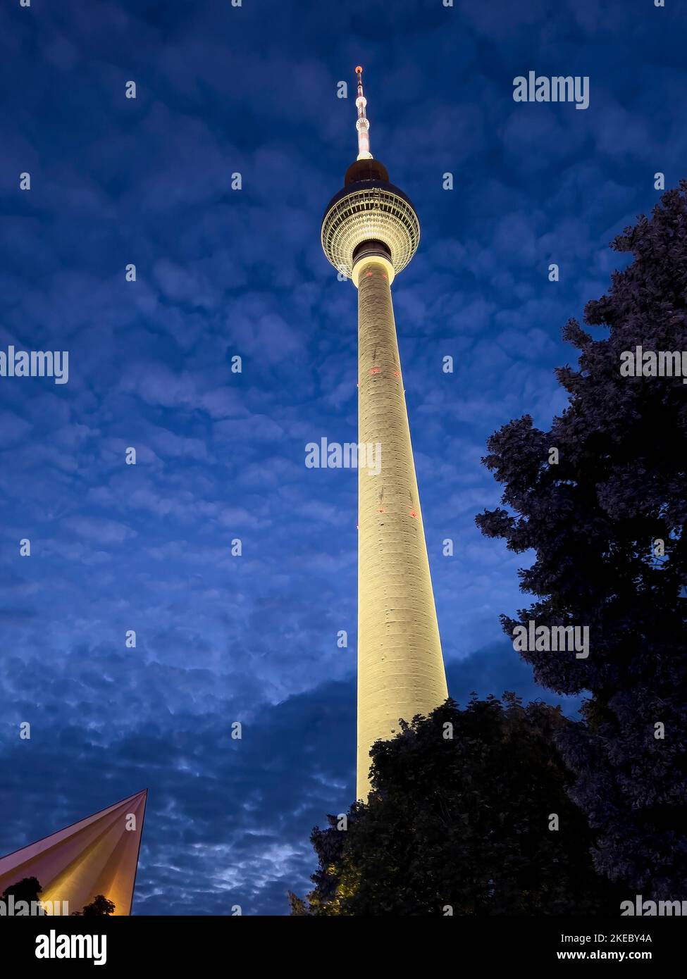 Night atmosphere at TV tower, Alexanderplatz, Berlin, Germany Stock ...