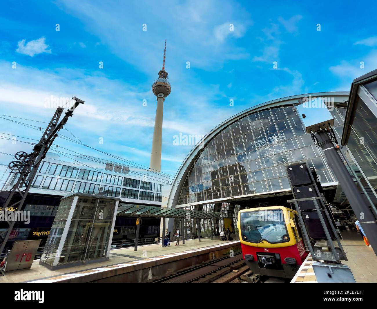 Alexanderplatz train station with television tower in background ...