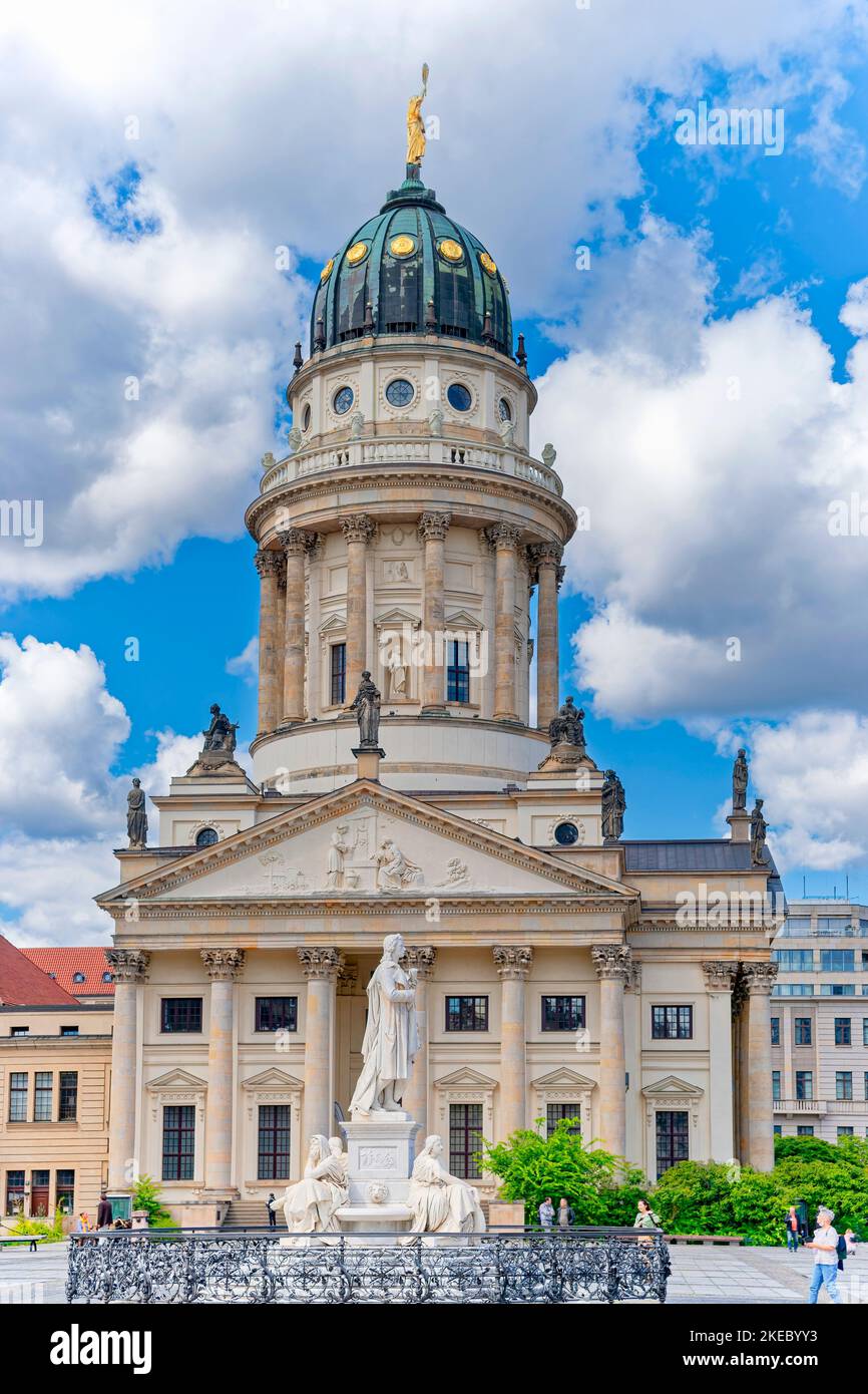 The French Cathedral and the statue of Friedrich Schiller, Berlin ...