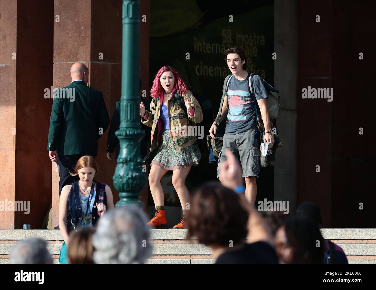Venice, Italy. 12th Nov, 2022. British actress Liv Hill and British ...