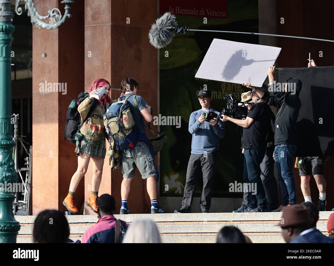 Venice, Italy. 12th Nov, 2022. British actress Liv Hill and British ...