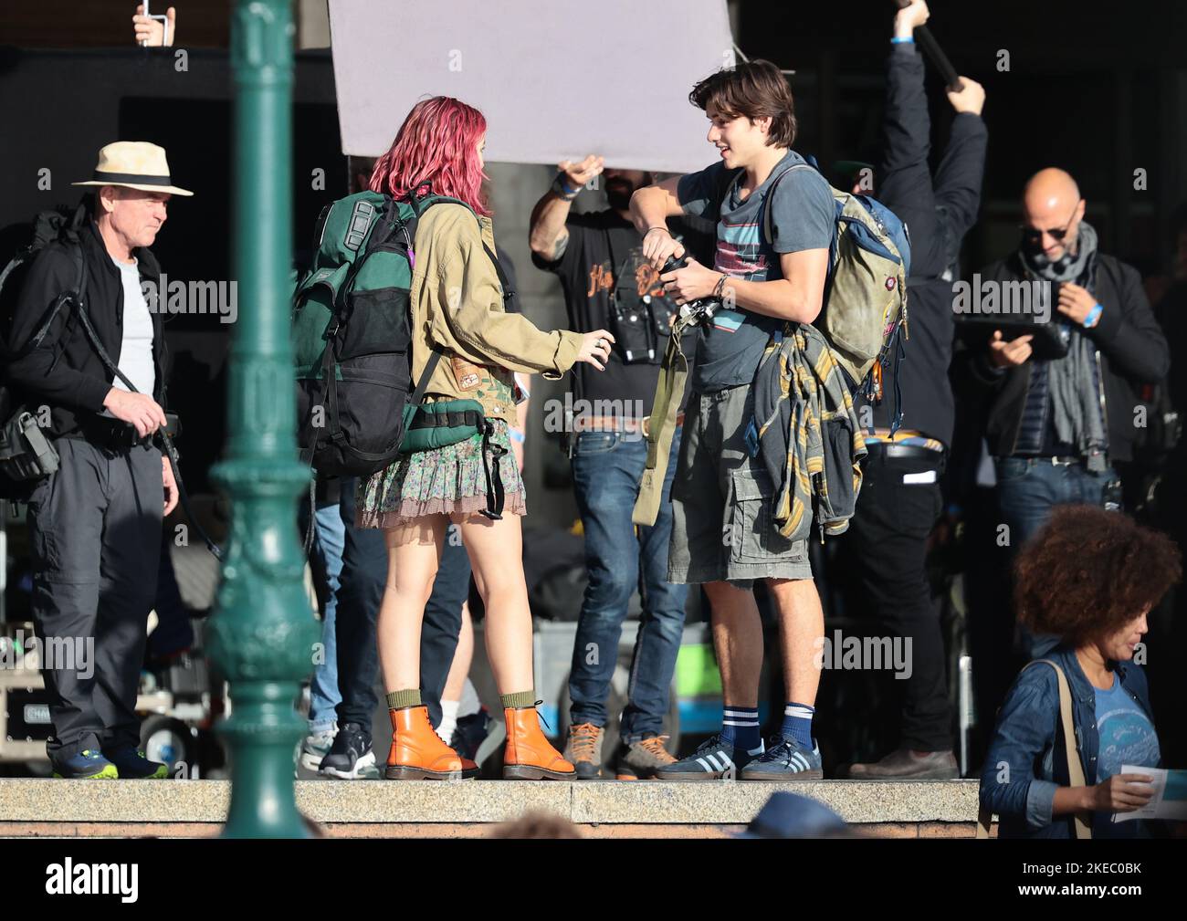 Venice, Italy. 12th Nov, 2022. British actress Liv Hill and British ...