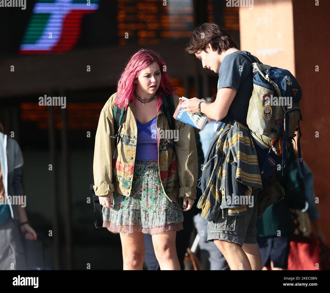 Venice, Italy. 12th Nov, 2022. British actress Liv Hill and British ...