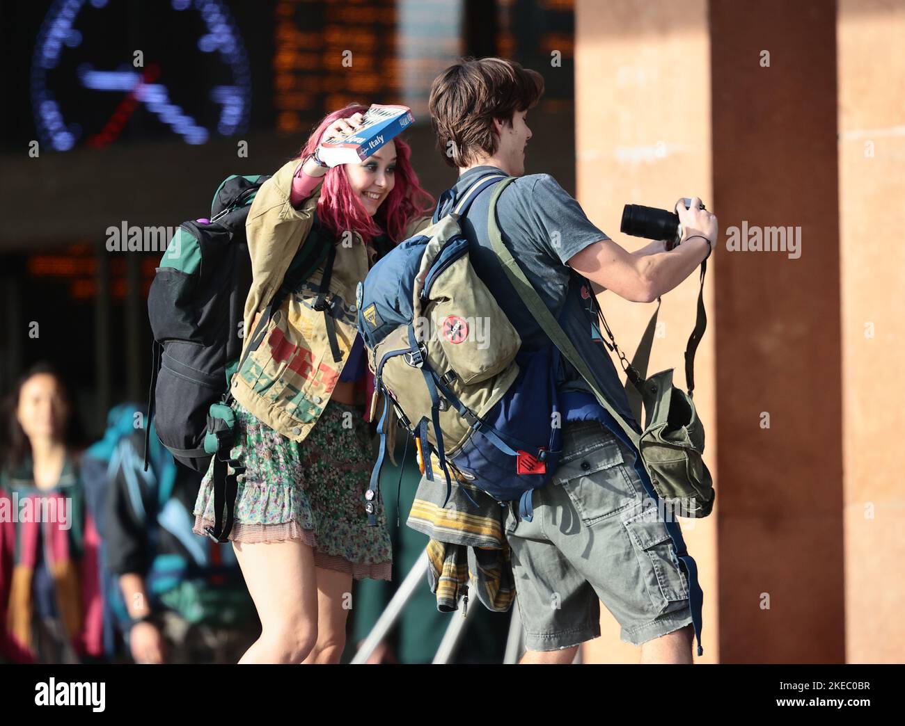 Venice, Italy. 12th Nov, 2022. British actress Liv Hill and British ...