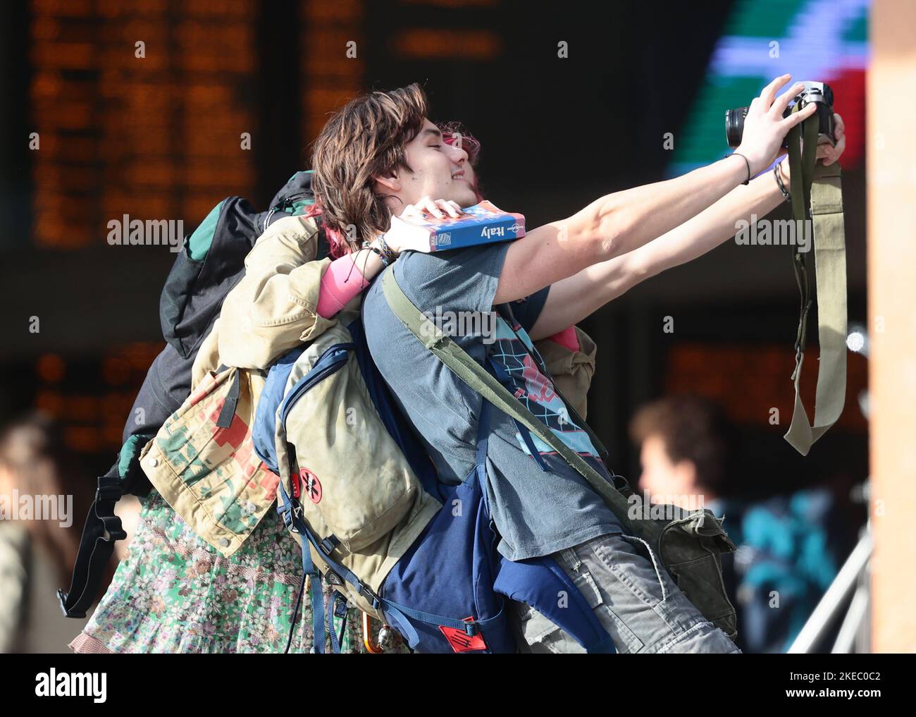 Venice, Italy. 12th Nov, 2022. British actress Liv Hill and British ...