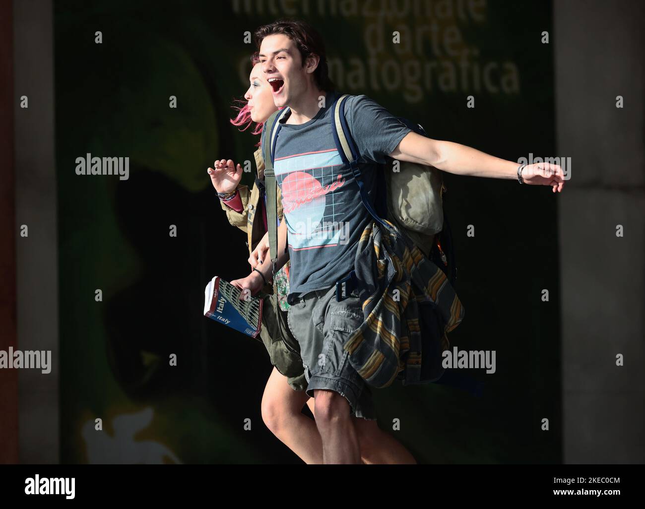 Venice, Italy. 12th Nov, 2022. British actress Liv Hill and British ...