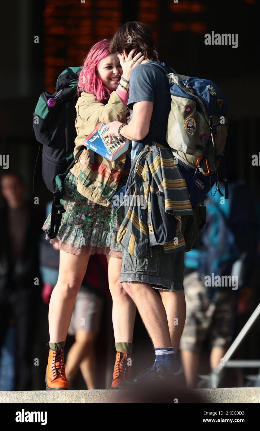 Venice, Italy. 12th Nov, 2022. British actress Liv Hill and British ...