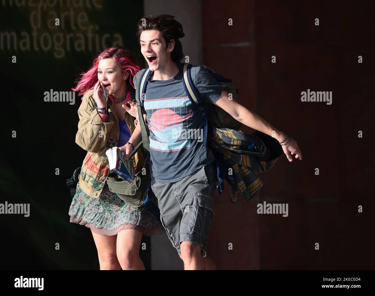 Venice, Italy. 12th Nov, 2022. British actress Liv Hill and British ...