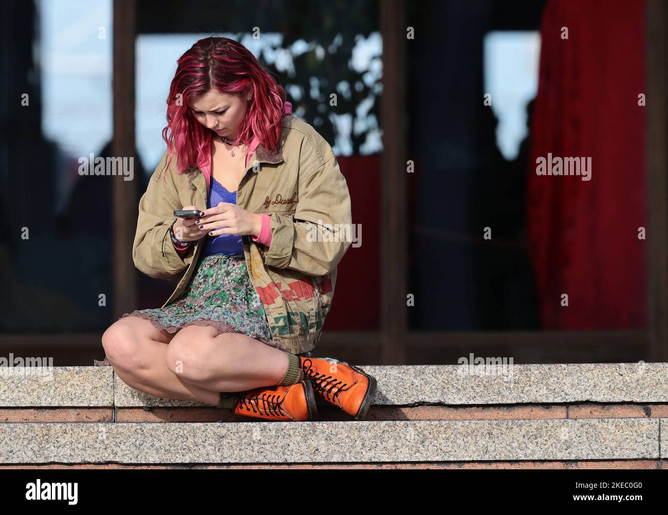 Venice, Italy. 12th Nov, 2022. British actress Liv Hill and British ...