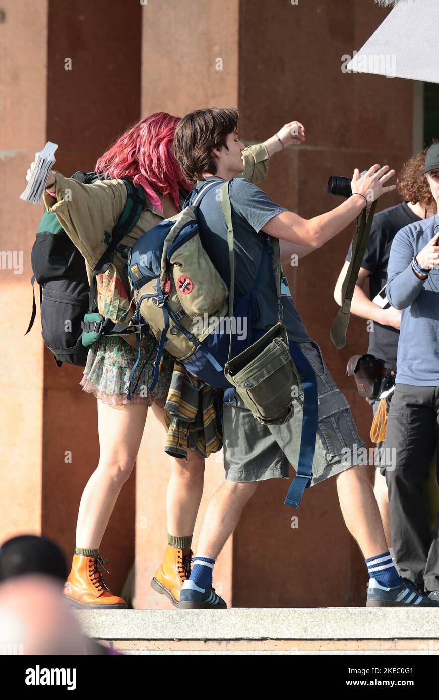 Venice, Italy. 12th Nov, 2022. British actress Liv Hill and British ...
